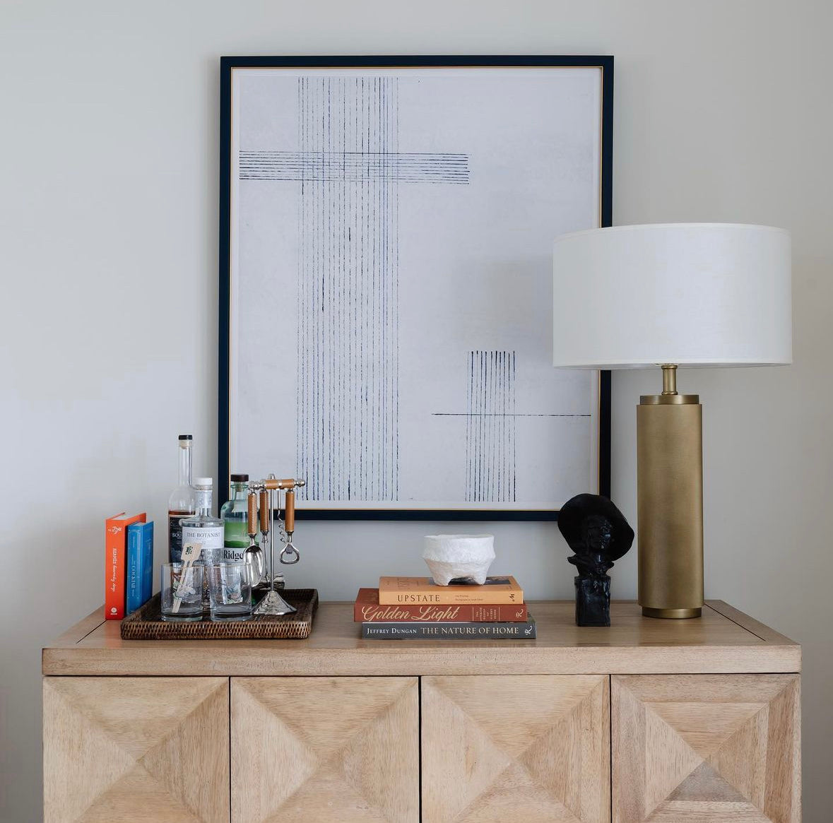 Console Table Styling with Art / Masculine Art – Deb Presutto Fine Art