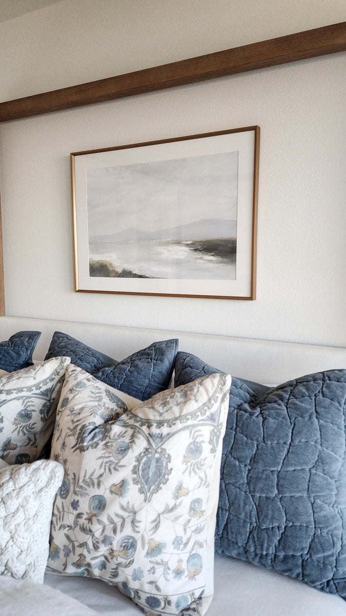 Blue Bedroom Decor, Calming Bedroom Art with Blues, Pottery Barn Inspi ...