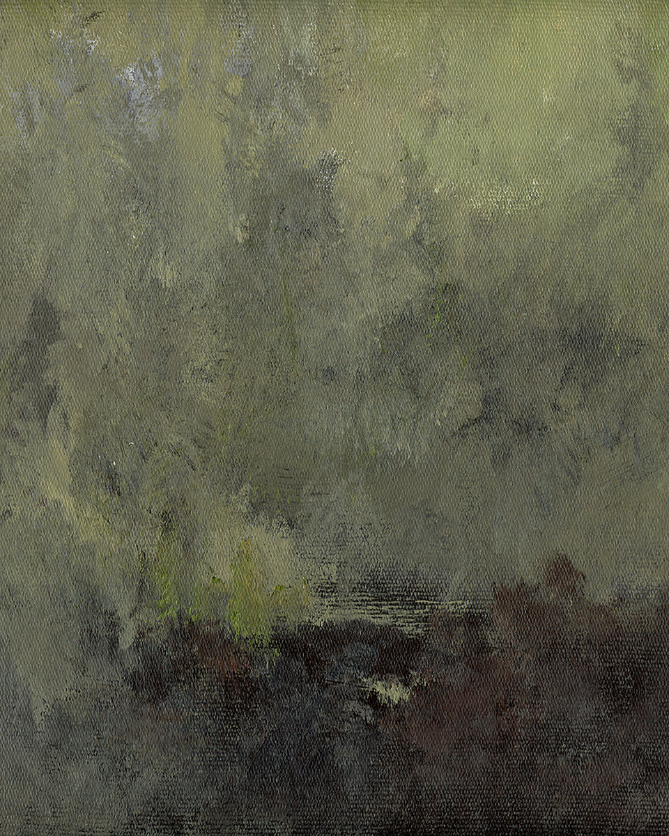 Moody Landscape Art, Dark Green Painting, Forest Print, Green Art ...