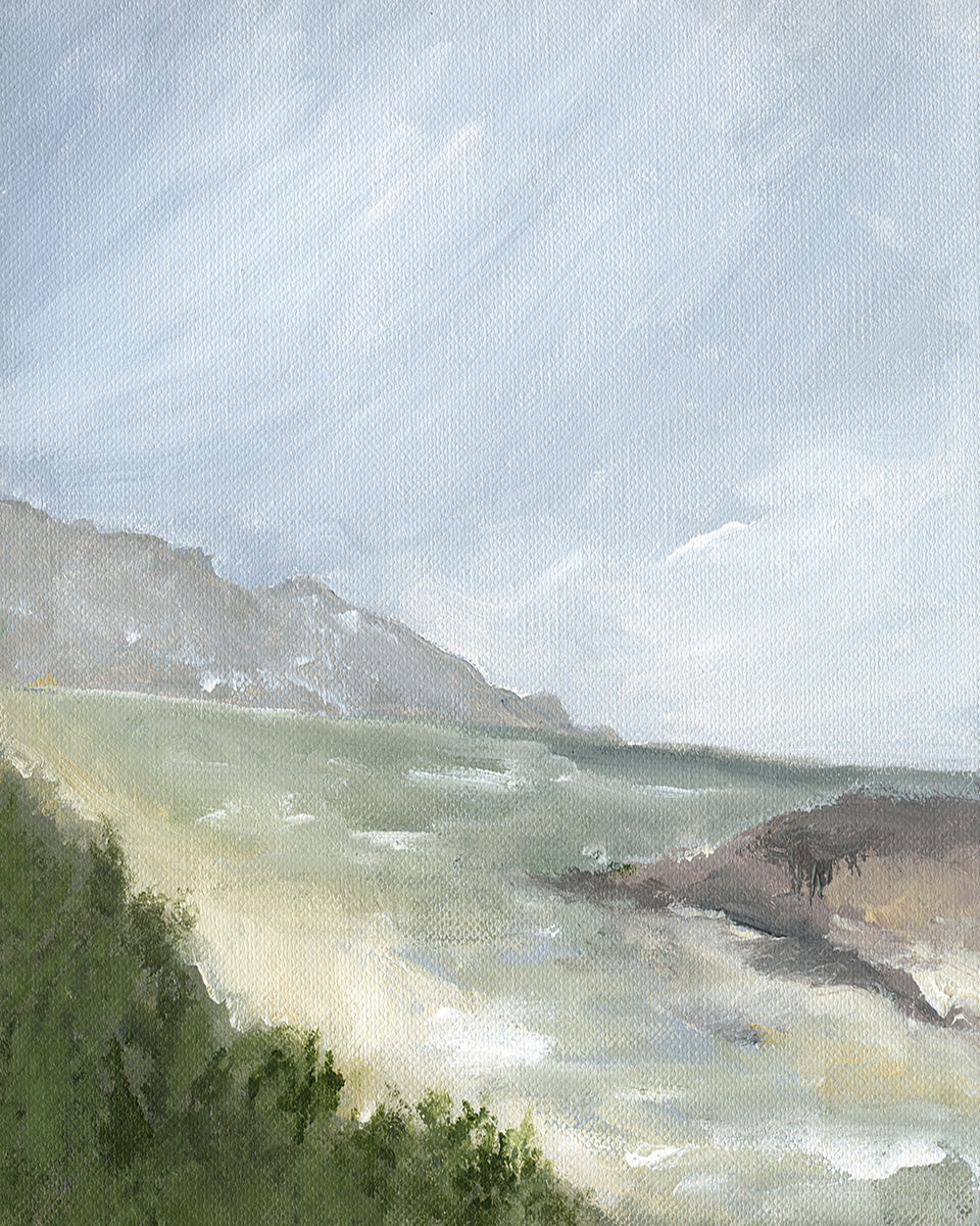 Coastal Landscape Painting, Soft Landscape Art Print | Peace At Sea ...