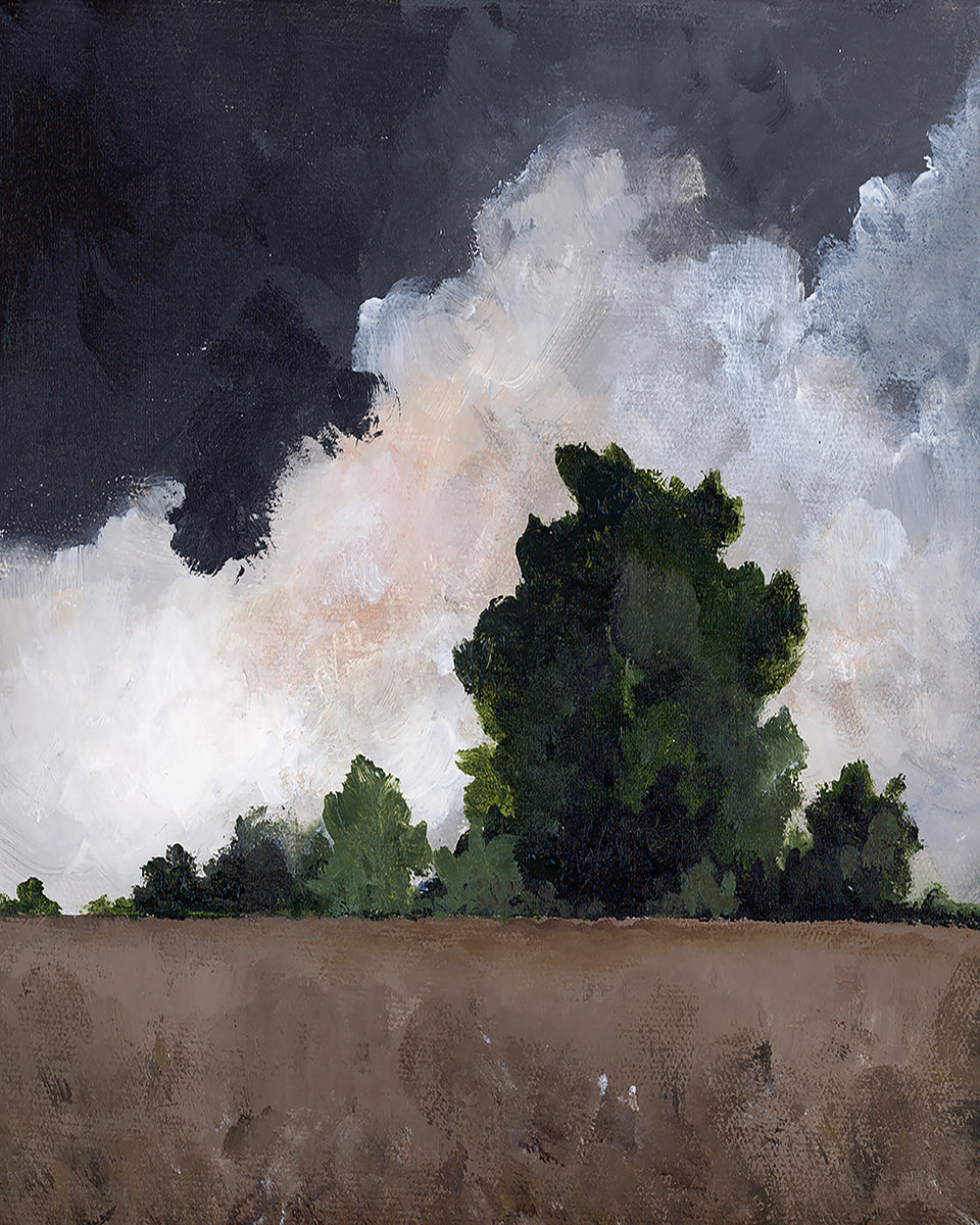 Moody Vintage Landscape, Hillside Painting, Landscape Art | Overhead ...